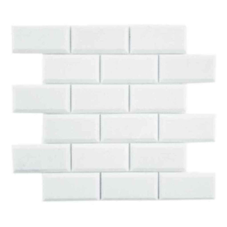 Stone And Tile Shoppe Inc Beveled Marble Brick Joint Mosaic Wall